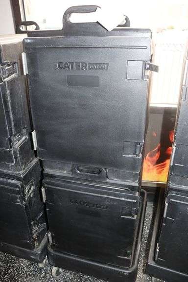 Times 2 - Cater Gator 215PANCAR5 black 12" x 20" catering boxes with ...