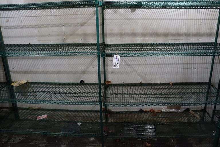 Times 2 - 24" x 60" green coated racks - shared center poles - showing ...