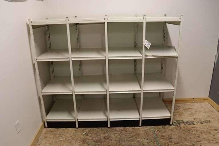 2' x 4' x 5' white metal rack - located upstairs - buyer to remove ...