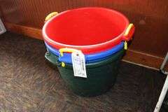 Times 3 - Plastic buckets - missing handles - Backes Commercial Auctioneers