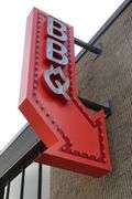 BBQ lighted outdoor arrow wall sign - Approximately 5' x 10' - buyer to ...