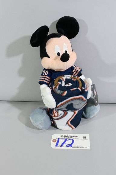 Chicago Bears 12" Mickey Mouse plush with 40"x50" blanket. New with ...