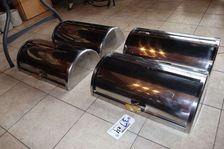 Times 4 - Stainless roll top lids only - Backes Commercial Auctioneers