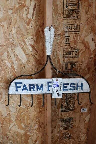 Farm Fresh wall mount rake - Backes Commercial Auctioneers