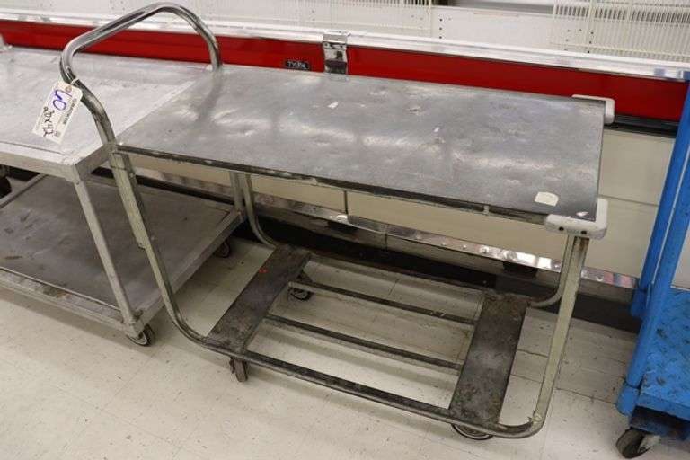 20" x 42" metal stocking cart - Backes Commercial Auctioneers