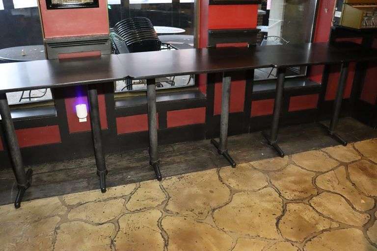 Times 3 - 30" x 48" Black laminate top dura edge bar tables - Backes ...
