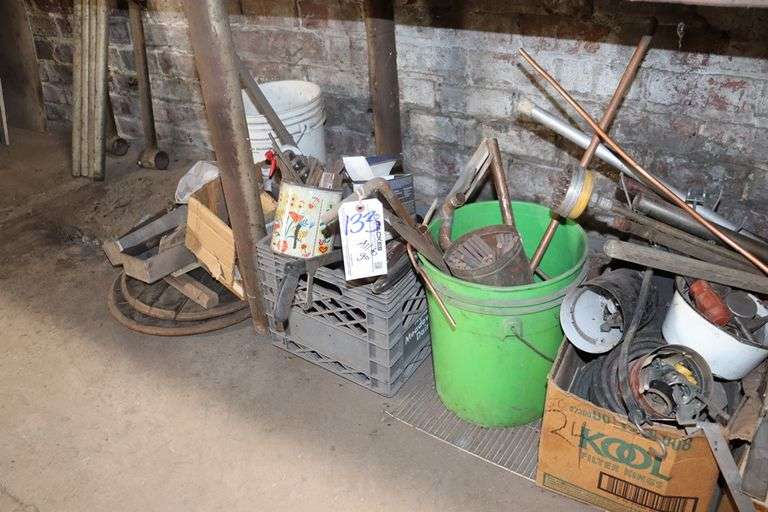 All to go - Misc. parts & metal under table - Backes Commercial Auctioneers