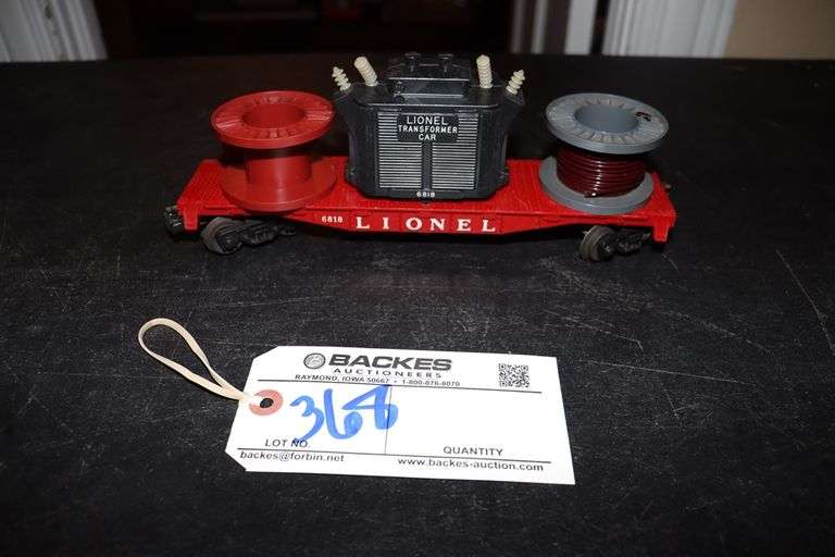 Lionel 6818 transformer flat car - O gauge - Backes Commercial Auctioneers