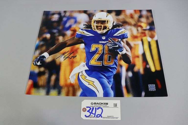 Melvin Gordon autographed 16"x20" San Diego Chargers. Player hologram ...