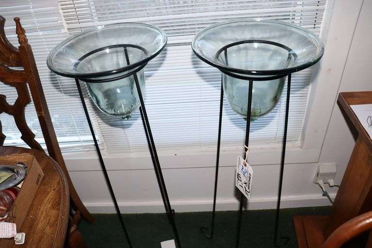 Pair to go - metal wire framed with glass planters - Backes Commercial ...