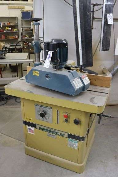 Powermatic model 28 shaper with Jet JPF-4-3 power feeder - shaper is ...