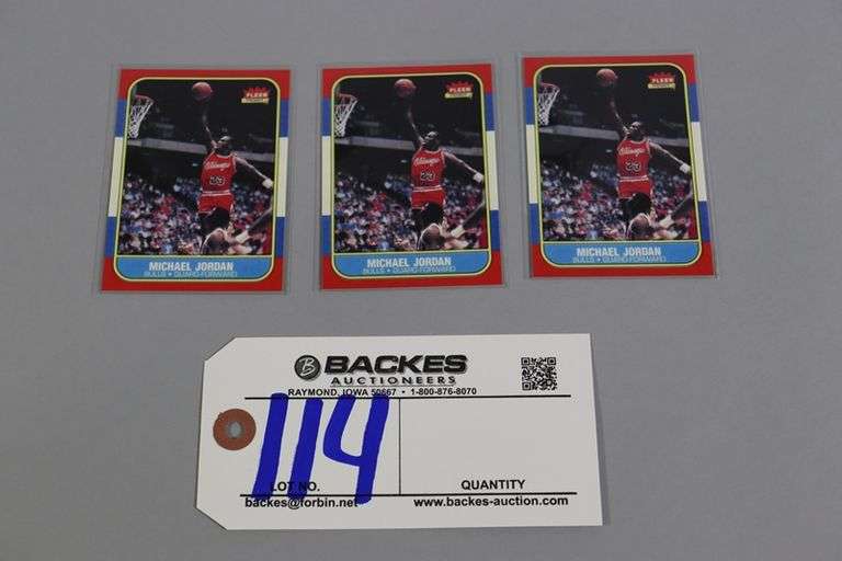 Michael Jordan Rookie reprint card lot of 3 1986-87 Fleer Chicago Bulls ...