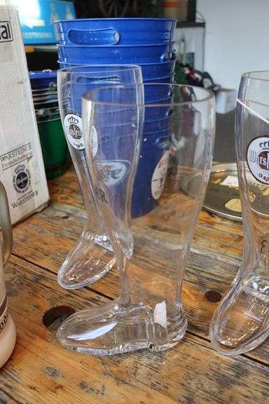 Times 3 - 2 Liter glass boots - Backes Commercial Auctioneers