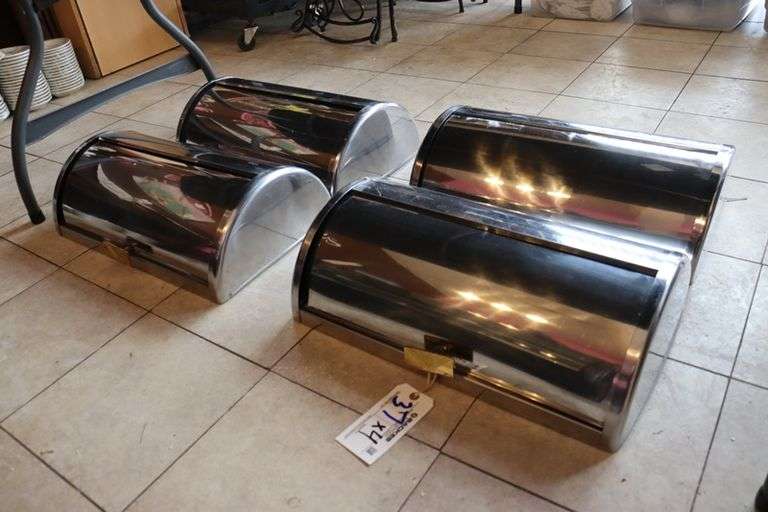 Times 4 - Stainless roll top lids only - Backes Commercial Auctioneers