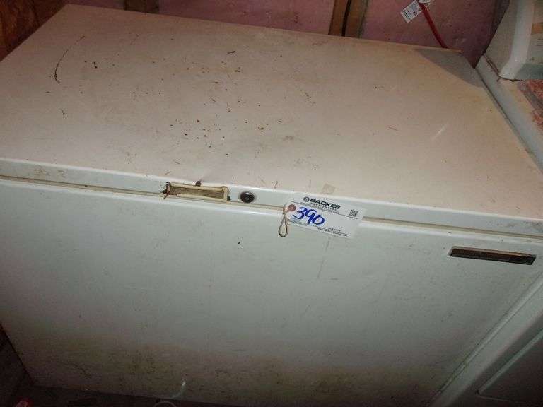 Old Chest freezer - Backes Commercial Auctioneers