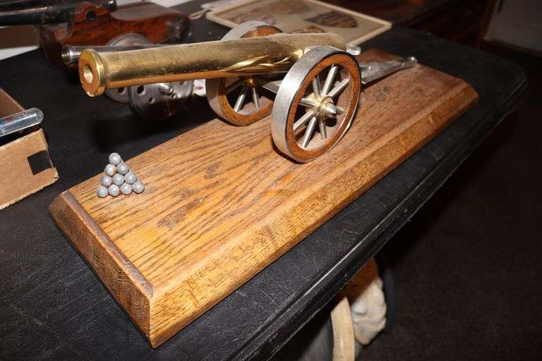 Bacher 18" brass cannon display - Backes Commercial Auctioneers