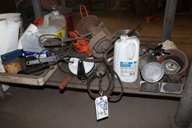 All to go - Lights, buckets, hardware, & more under table - Backes ...