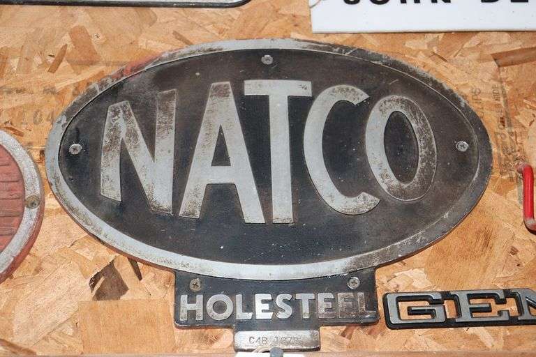 Times 2 - 6" & 14" Natco Hole steel metal wall signs - Backes ...