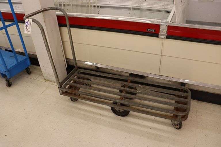 16" x 52" metal stocking cart - Backes Commercial Auctioneers