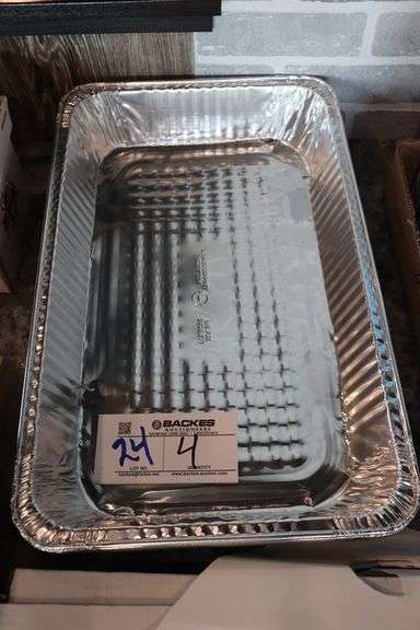 All to go - (4) 12" x 20" x 4" aluminum catering pans - Backes ...