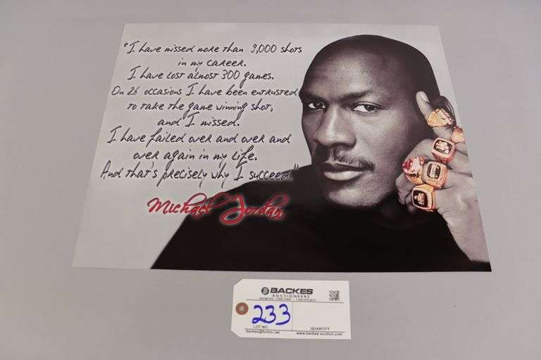 Michael Jordan RINGS 16"x20" photo - Backes Commercial Auctioneers