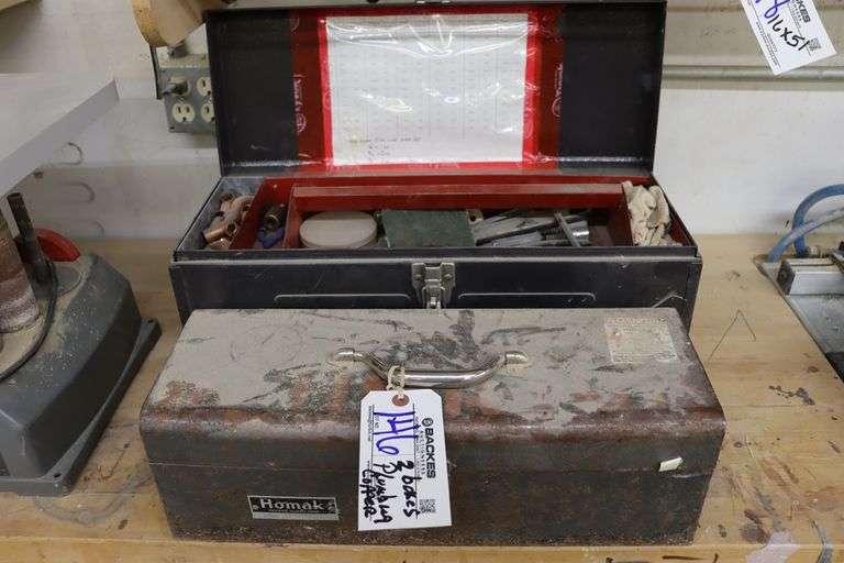 Pair to go - Metal tool boxes with assorted copper tubing & adaptors ...