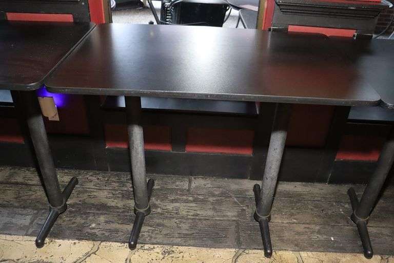 Times 3 - 30" x 48" Black laminate top dura edge bar tables - Backes ...