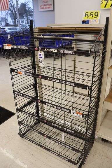 38" Frito Lay black wire vendor chip rack - Backes Commercial Auctioneers