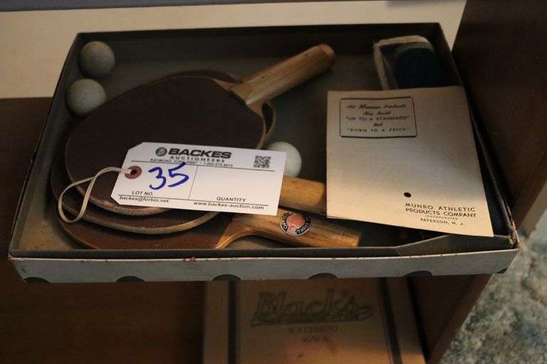 Munro table tennis set - located upstairs - Backes Commercial Auctioneers