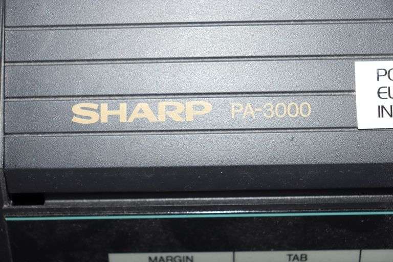 Sharp PA-3000 electric intelliwriter - Backes Commercial Auctioneers