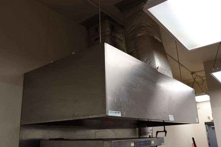 Hood Mart 4' x 8' exhaust hood w/ make up air, Range Guard RG2.5 wet ...