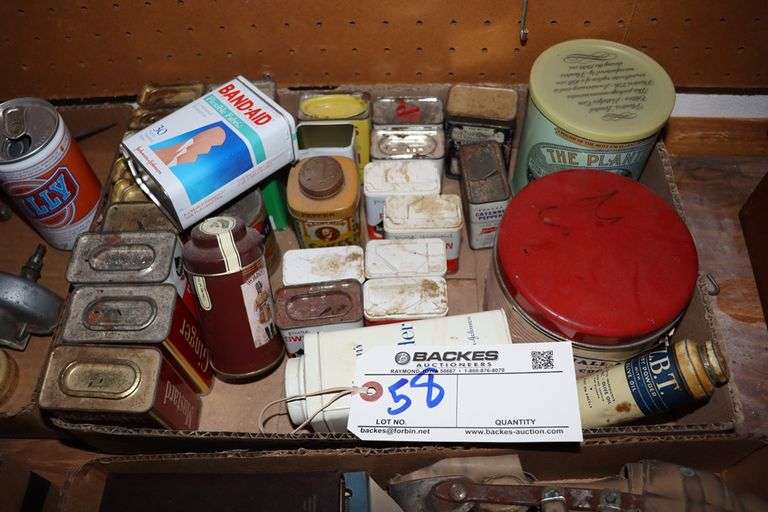 Box flat to go - Metal spice cans - located upstairs - Backes ...