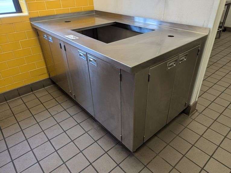 36" x 66" x 36" Tall heavy duty heavy gauge stainless 6 door post mix ...