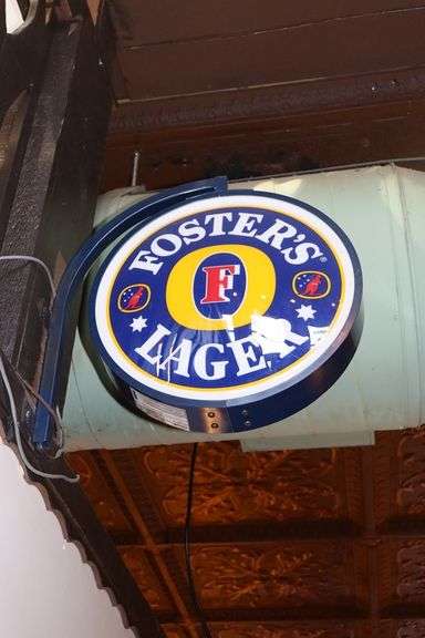 20" Round Fosters Lager dual sided lighted sign - Backes Commercial ...