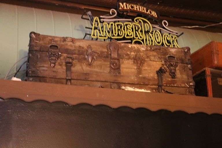 Amber Bock neon light - Backes Commercial Auctioneers
