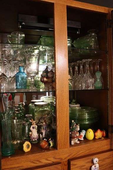Cabinet to go - Wine glasses, depression glassware, figurines & more ...