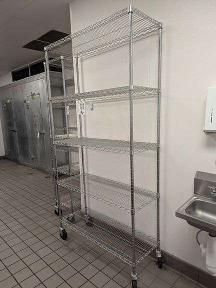 18" x 48" x 92" Tall Olympic Storage portable chrome coated wire rack ...