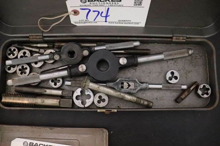 Tap and die kit - unknown if complete - Backes Commercial Auctioneers