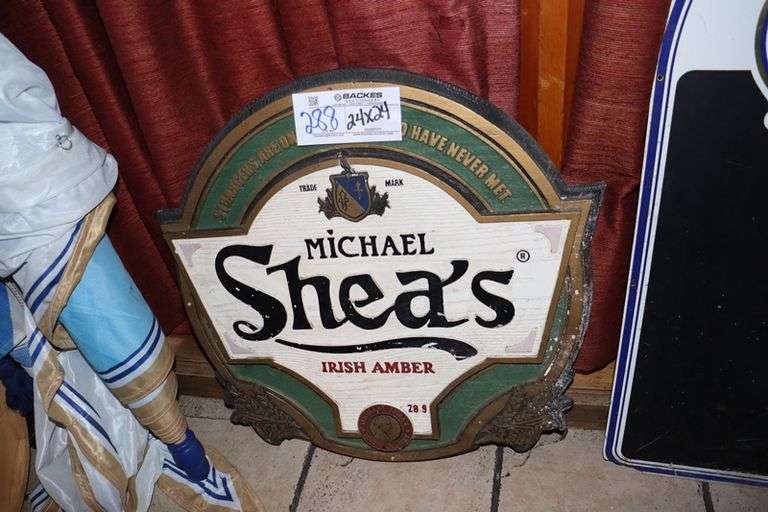 24" x 24" Michael Shea's wall sign - Backes Commercial Auctioneers