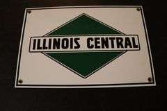 8" x 12" Illinois Central metal sign - Backes Commercial Auctioneers