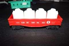 Box flat to go - 7 Lionel O ga. Canister, ariel carrier, caboose ...