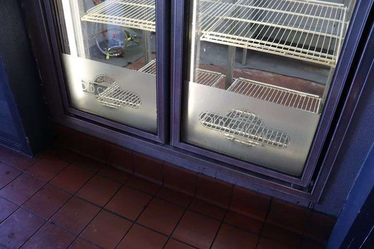 45" x 74" Anthony 2 glass door merchandizer frame with wire inventory ...