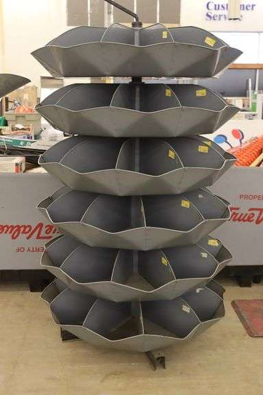36" round metal 6 tier nut/bolt display rack with scale - Backes ...