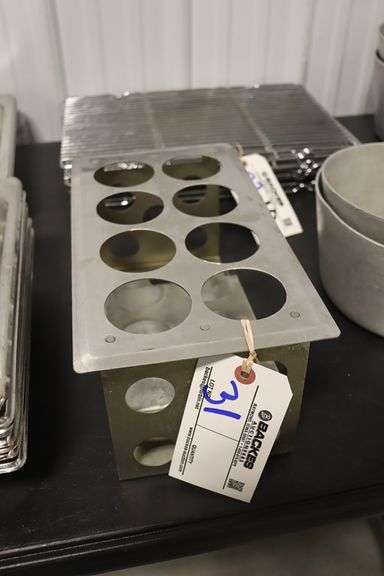 Stainless 8 compartment condiment rail - Backes Commercial Auctioneers