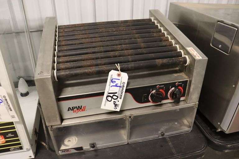 APW Wyott 18" hot dog roller grill with 2 compartment cabinet - grill ...