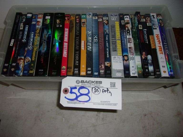 All to go DVDs and container - Backes Commercial Auctioneers