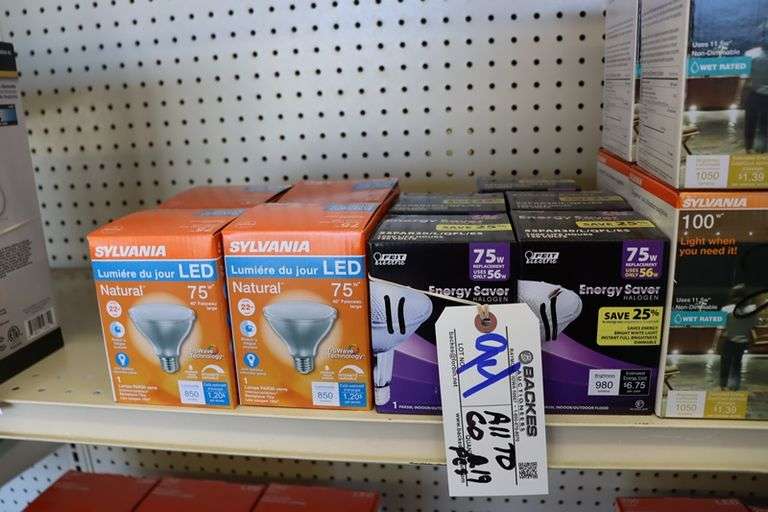 All to go - 19 assorted light bulbs - Backes Commercial Auctioneers