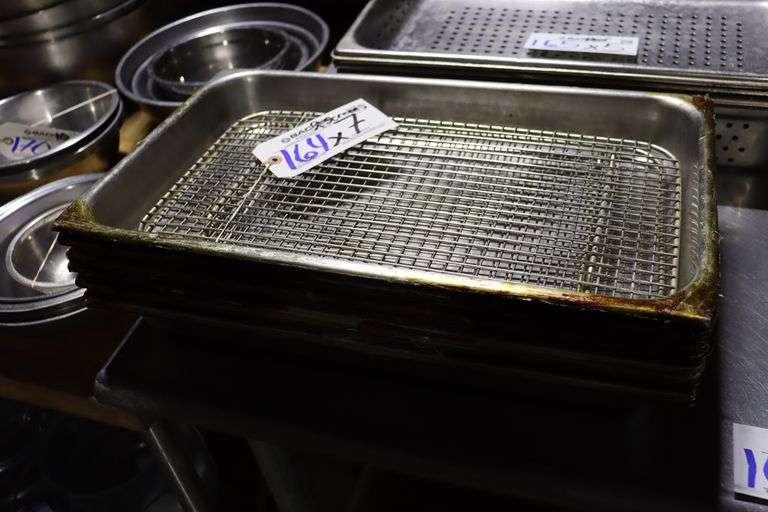 Times 7 - 12" x 20" x 2" stainless inset pans with 2 cooling screens ...
