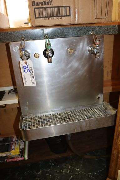 20" Wide stainless 3 tap cabinet with drain & keg taps that are in walk ...