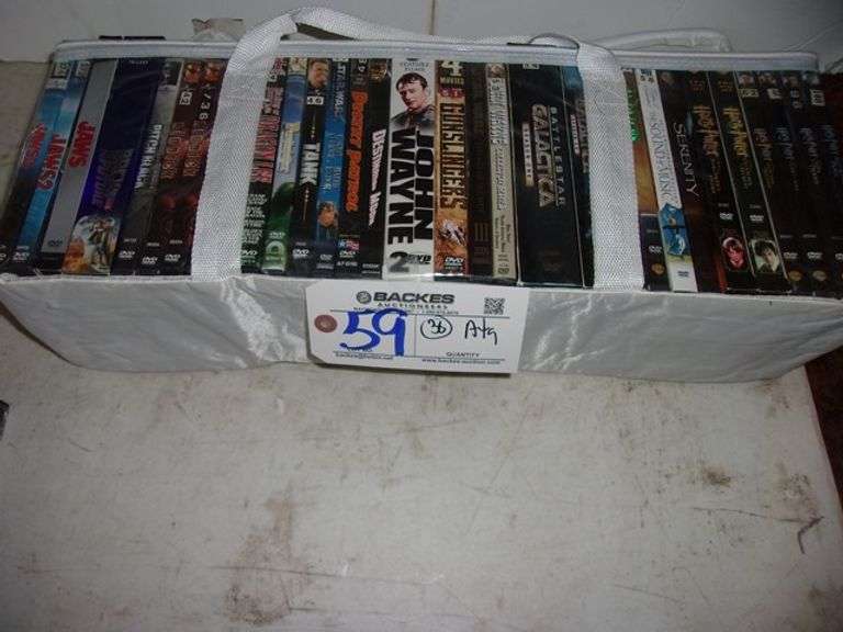 All to go DVDs and container - Backes Commercial Auctioneers